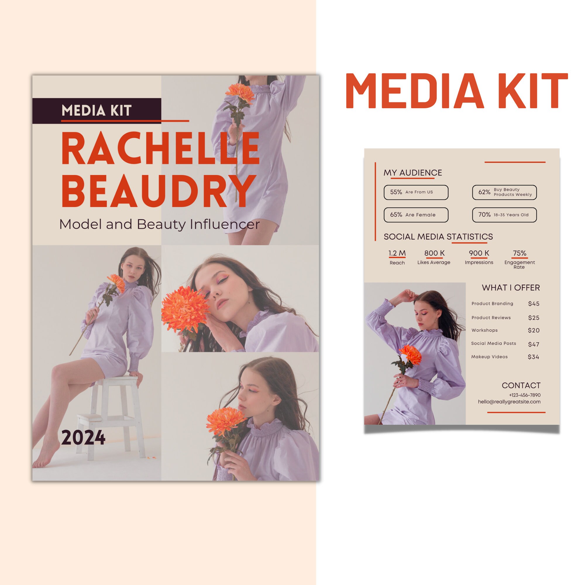 Social Media Kit, Media Kit Template, Influencer Media Kit, Model Media ...