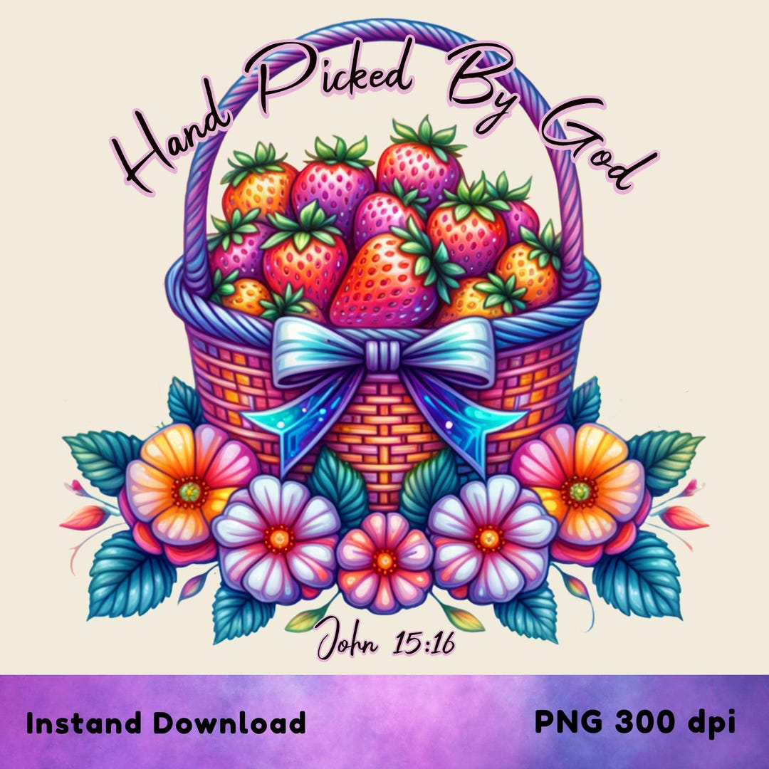 Hand Picked by God Strawberries PNG: Christian Clipart (digital ...