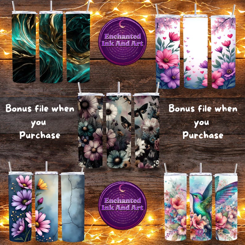 Floral Cosmos Watercolor, Flowers Png Wrap, 3d Tumbler Wrap, Wall Art ...