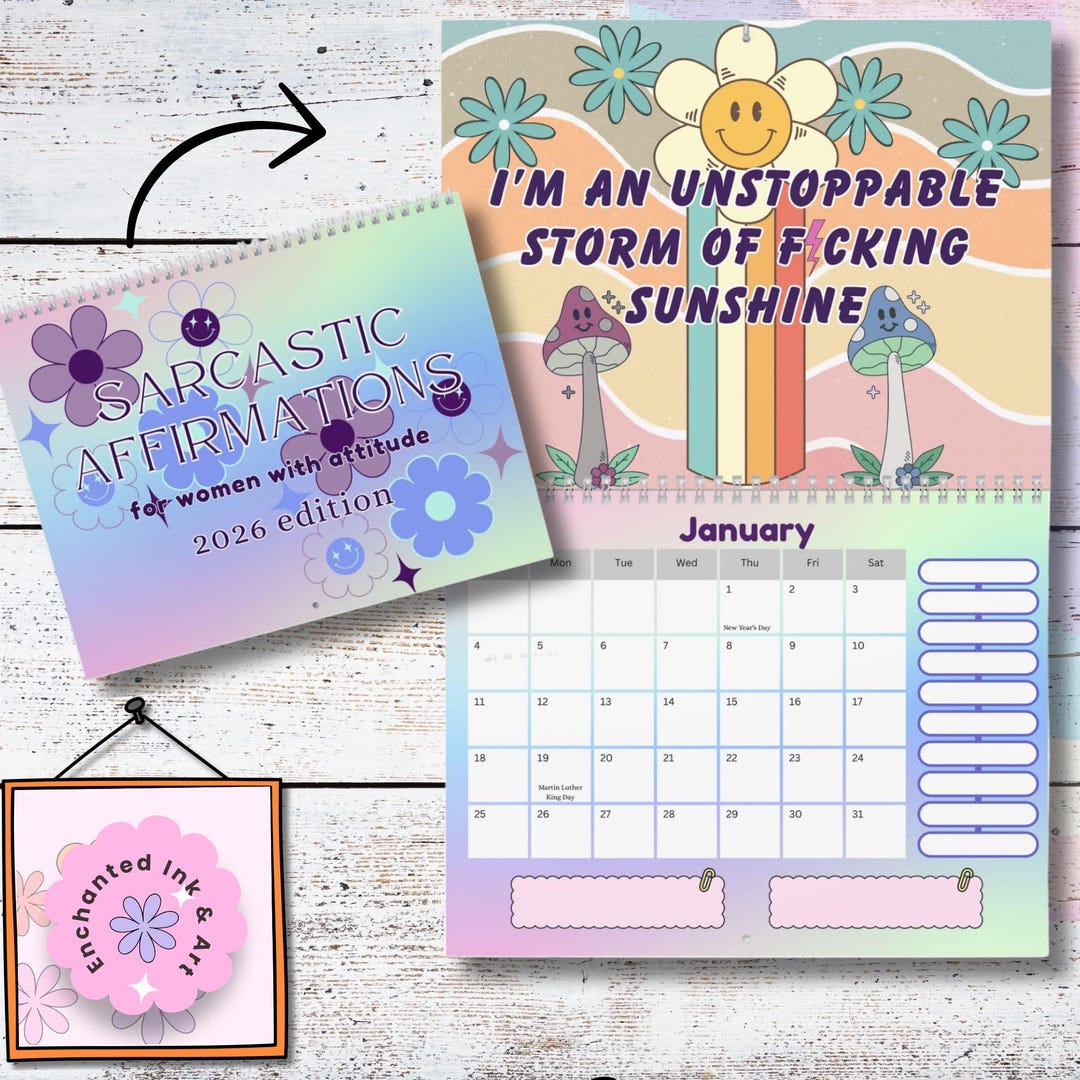 Funny 2025 Wall Calendar, Swearing Calendar, Gift for Her, Humorous ...