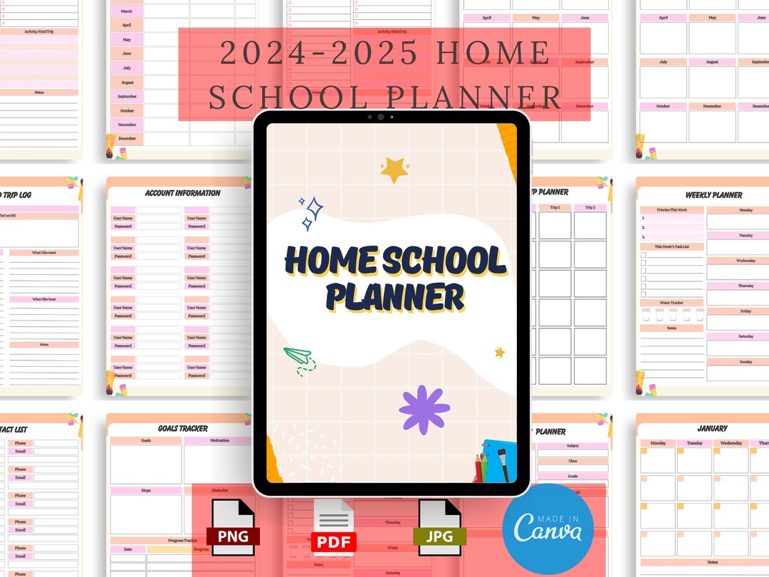 2024-2025 Homeschool Planner,student Homeschool Planner,editable ...