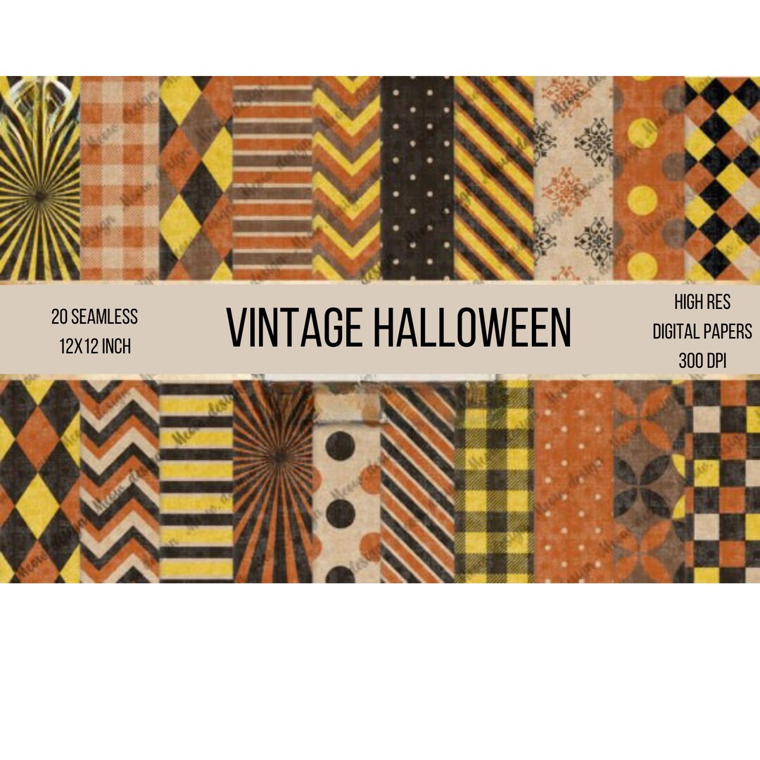 Vintage Halloween Digital Papers Decorative Halloween - Etsy
