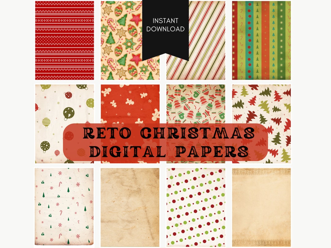 Vintage Christmas Digital Paper 14 Premium Christmas Patterns, Retro ...