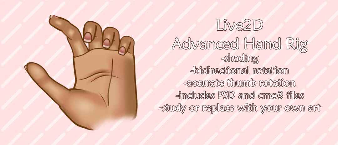 Live2d Advanced Shaded Rotating Hand Rig - Etsy
