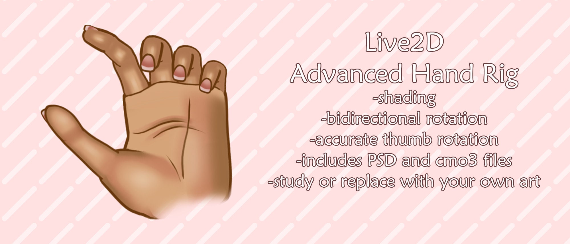 Live2d Advanced Shaded Rotating Hand Rig - Etsy