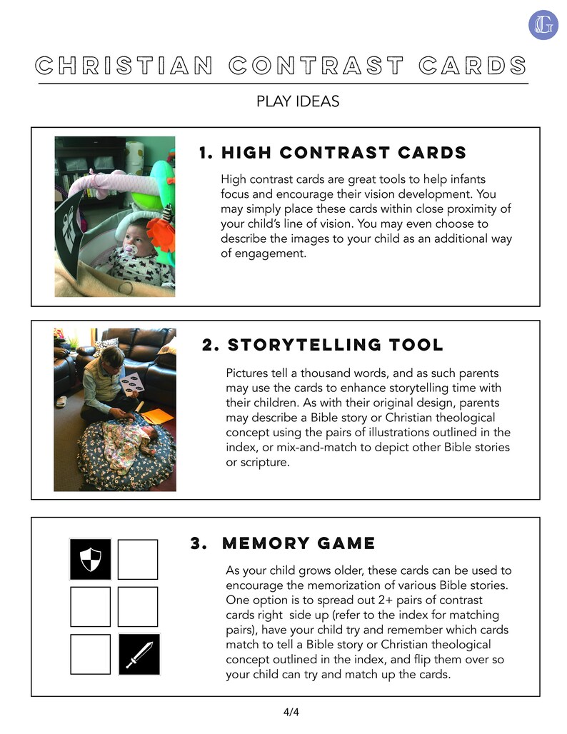 3-in-1 Printable 50 Black and White High Contrast Cards for Infant and ...