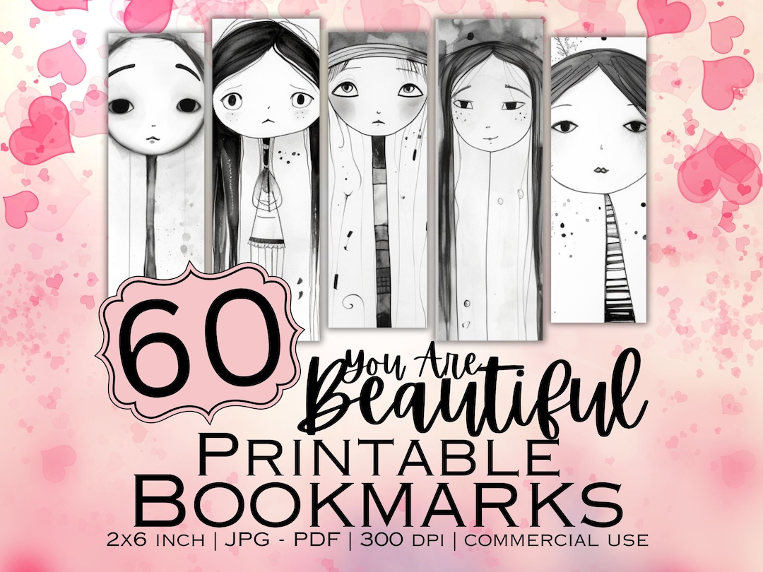 60 You Are Beautiful Printable Bookmarks Digital Download JPG Bookmark ...