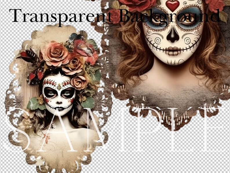 Day of the Dead Clipart PNG, Dia De Los Muertos Sugar Skull Clipart ...