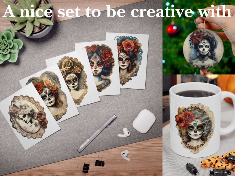 Day of the Dead Clipart PNG, Dia De Los Muertos Sugar Skull Clipart ...