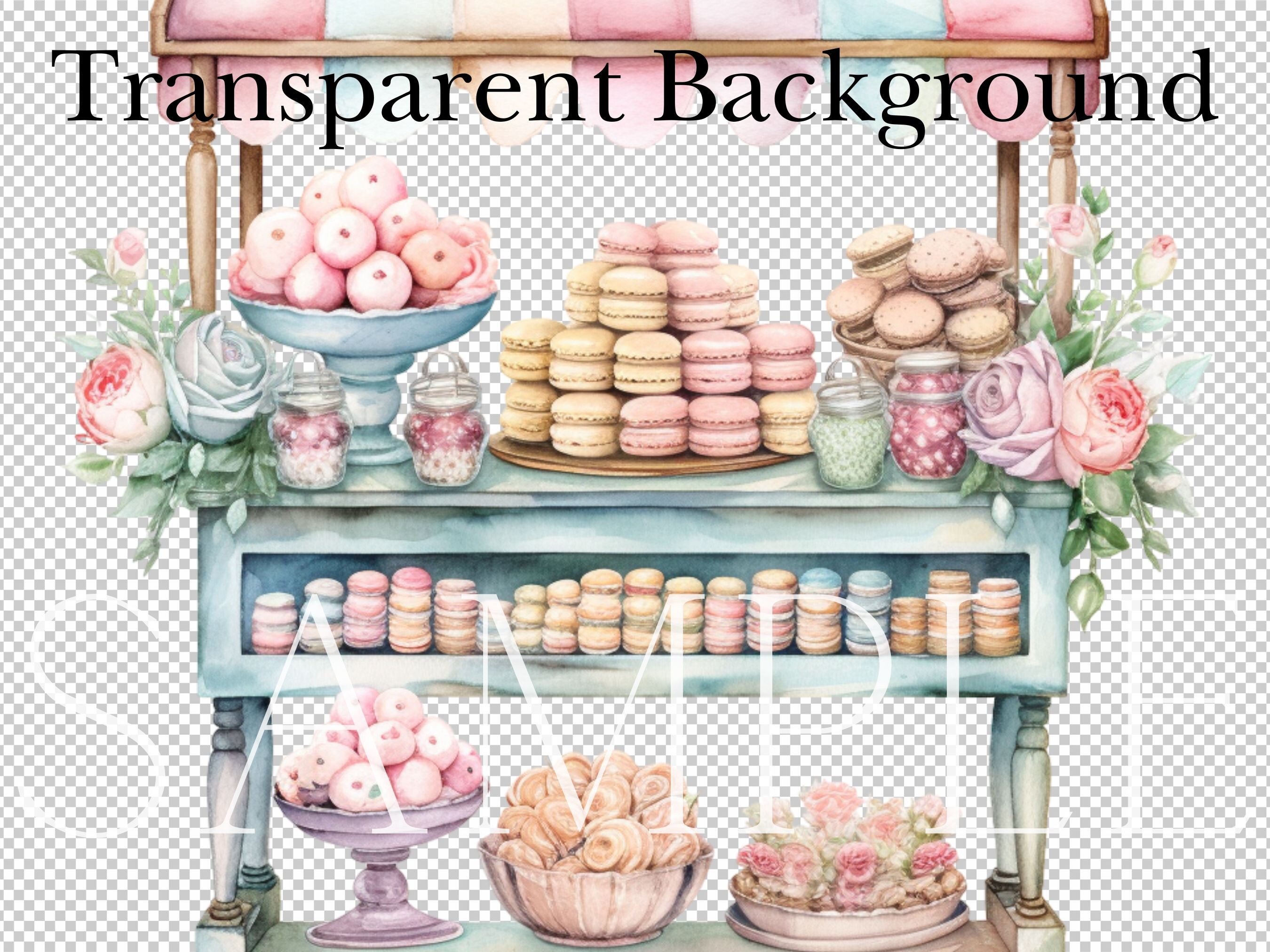 Sweet Macarons Clipart Set, Pastel Colors, Dessert Illustrations ...