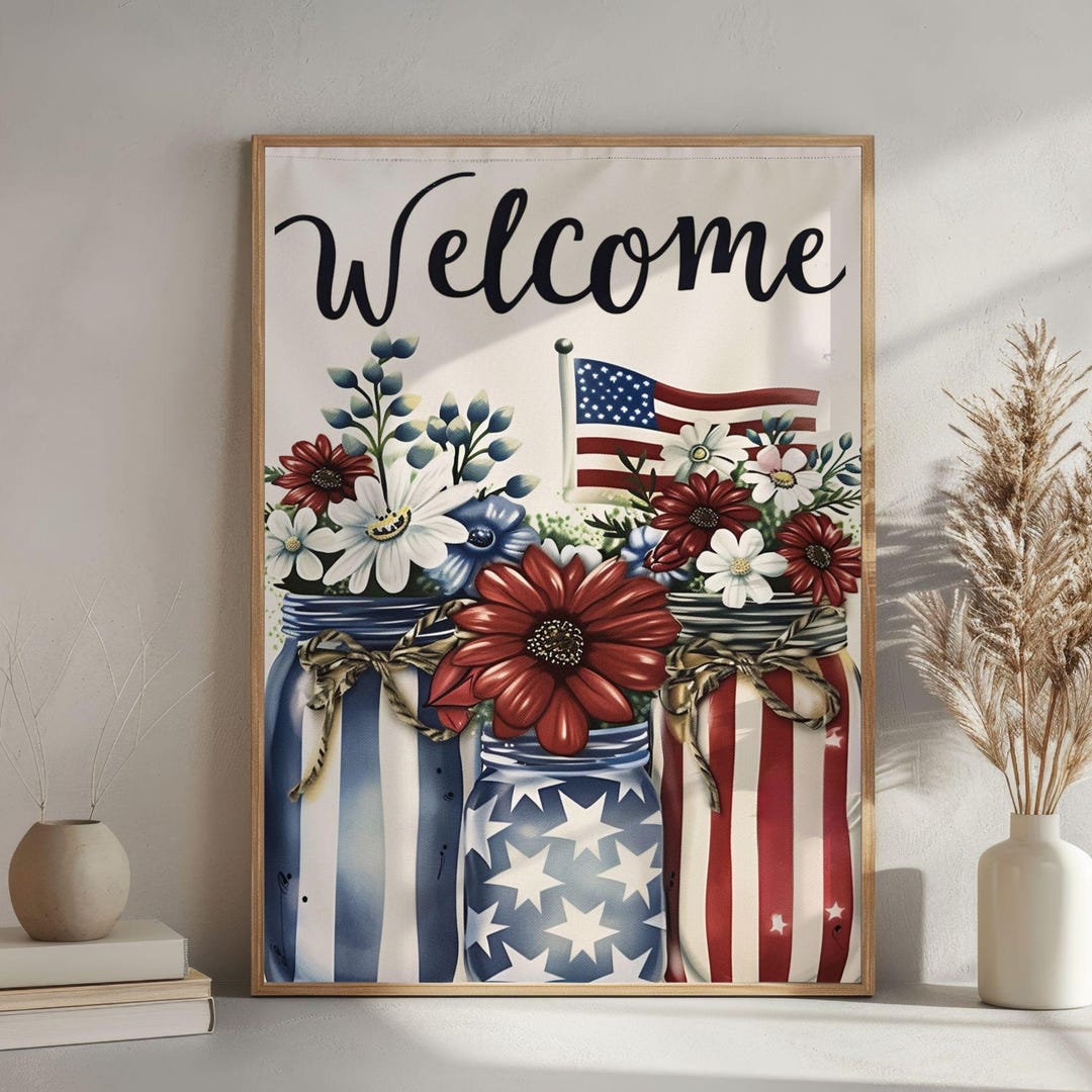 Welcome Poster Americana Poster, Usa Art, Fun Decor Print, Original ...