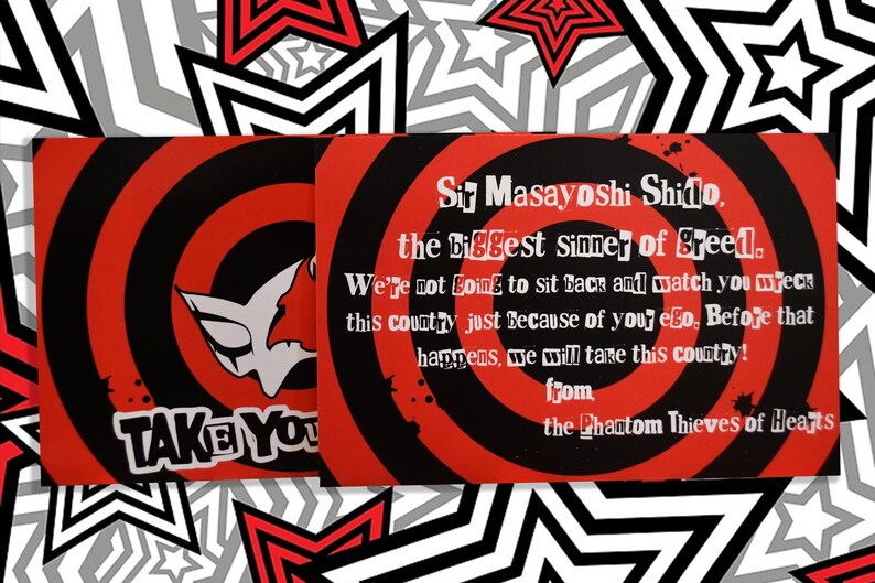 Persona 5 Royal Protagonist Double Sided Calling Card - Etsy
