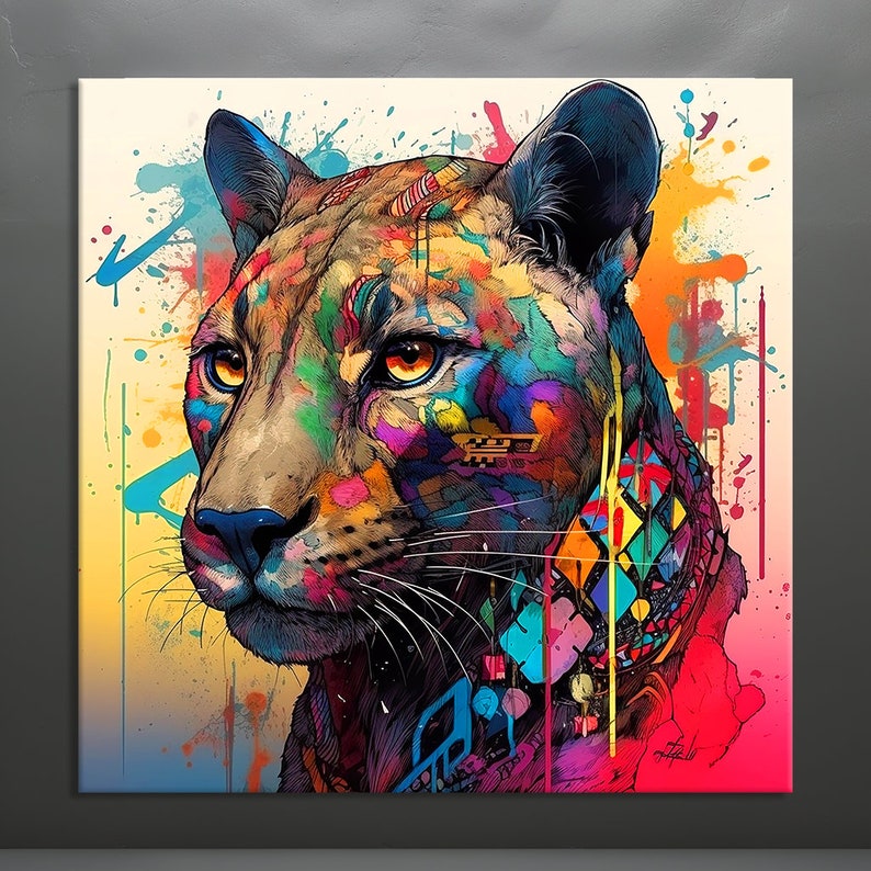 Colorful Majestic Puma - Etsy
