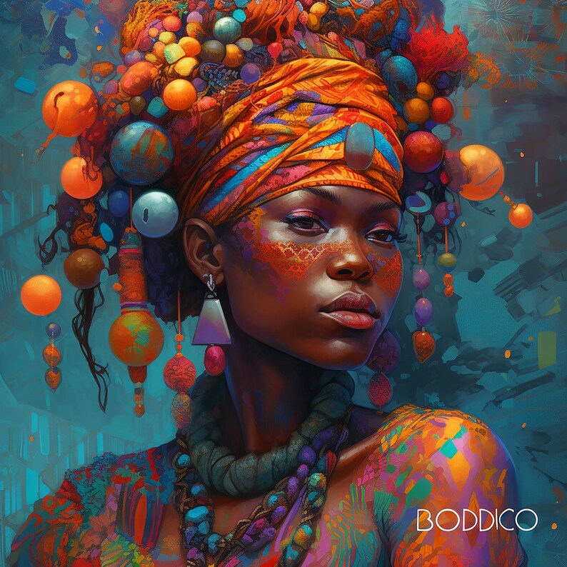Illustration,igb iboart, African Culture,colorful Portrait, Woman ...