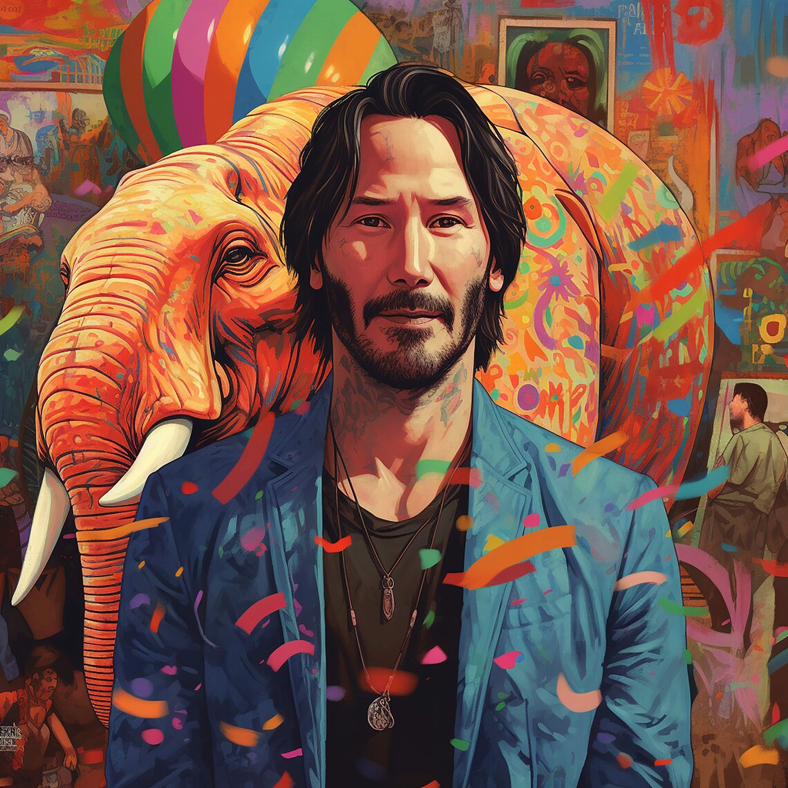 AI Generated Art of Keanu Reeves - Etsy
