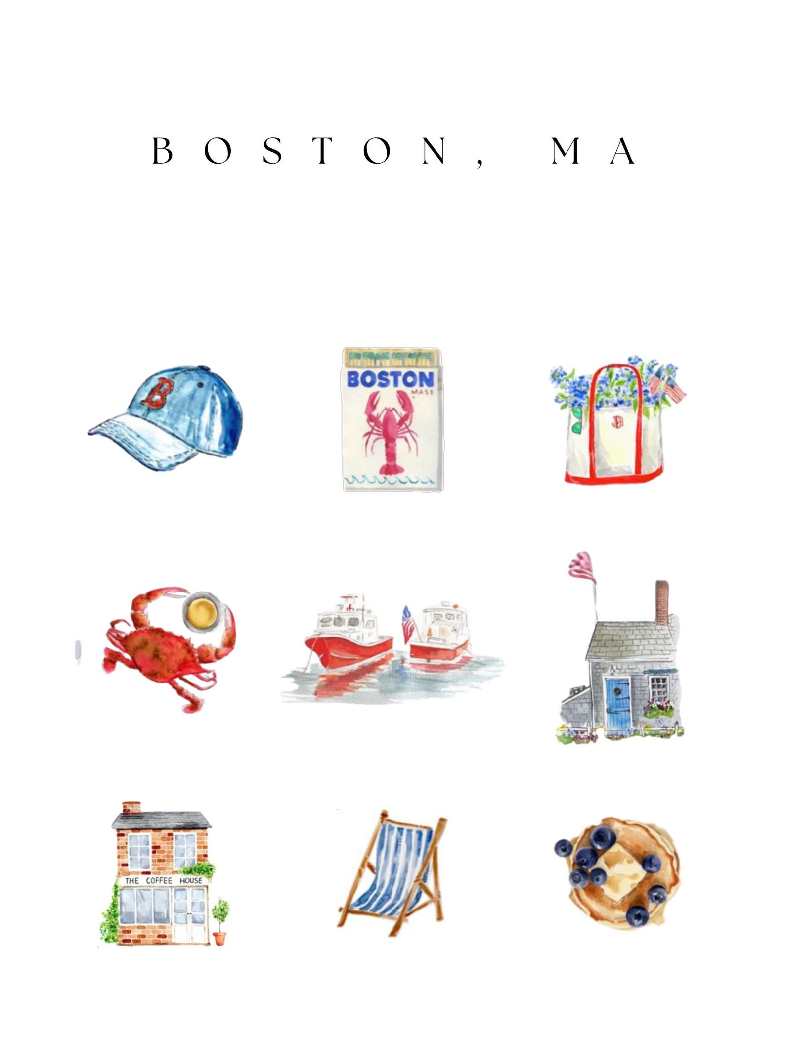 Boston, Massachusetts Poster PDF - Wall Decor, Travel Souvenir, Home ...