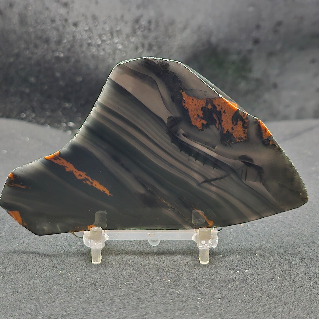 Double Flow Rainbow Obsidian From Davis Creek CA, Lapidary Slab ...
