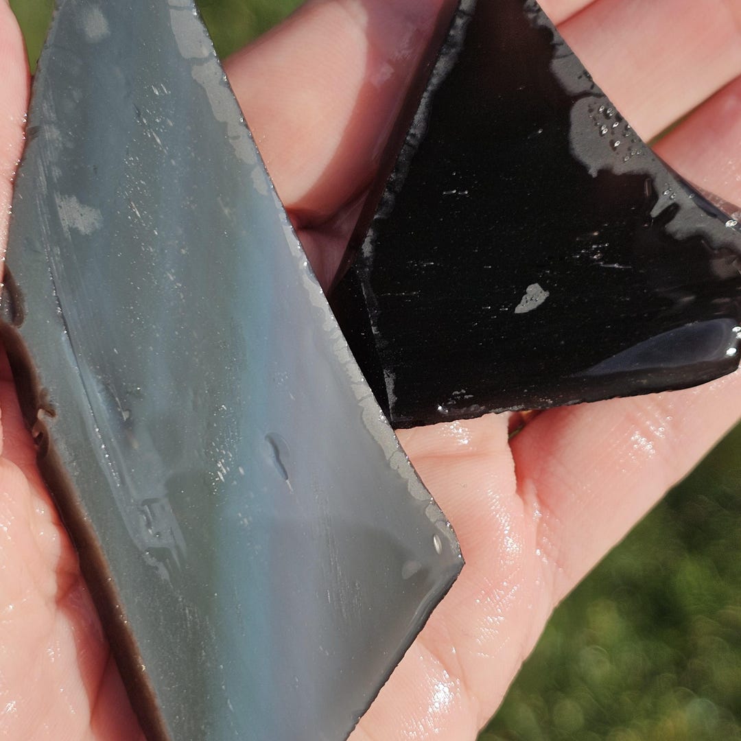 Electric Blue Obsidian From Lassen Creek CA, Lapidary Slabs, Natural ...