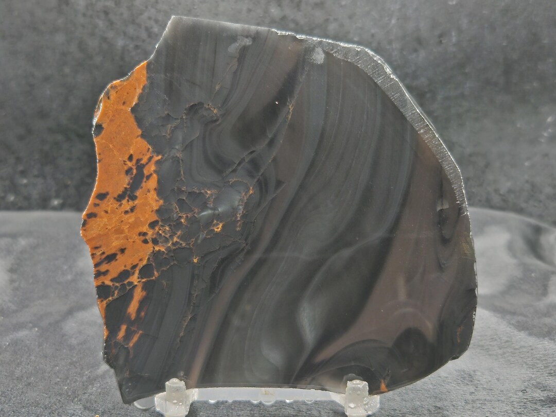 Double Flow Obsidian From Davis Creek CA, Lapidary Slab, Natural Stone ...