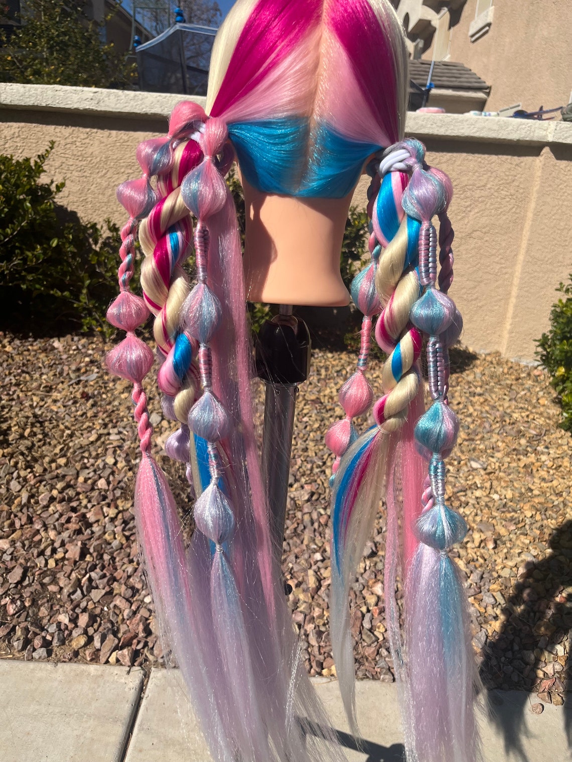 COTTON CANDY SUNSET Reuasable Rave Braids With Tinsel - Etsy