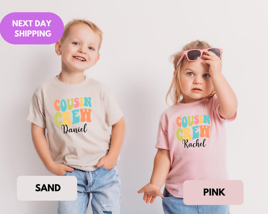 Personalized Groovy Cousin Crew Kids Shirt - Retro Custom Matching Cousins Shirts - Cousin Trip ...