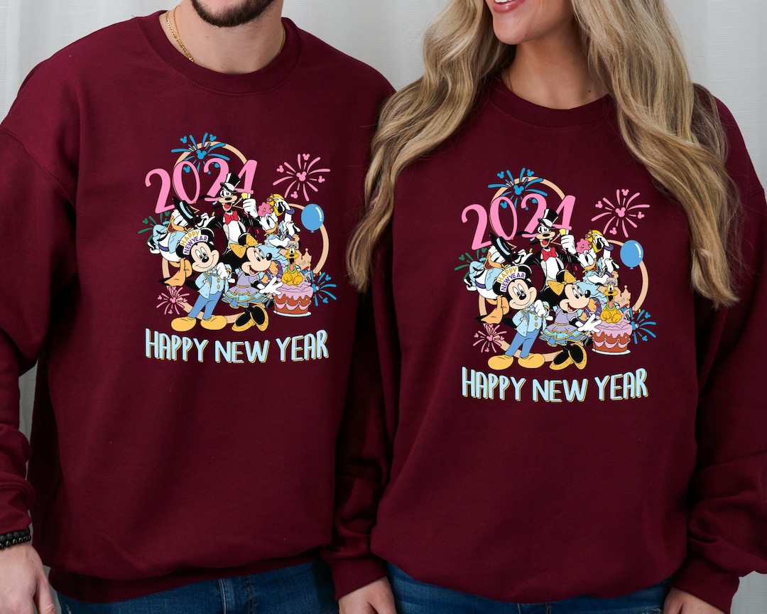 Cute Mickey and Friends Happy New Year Fireworks 2024 Sweatshirt ...
