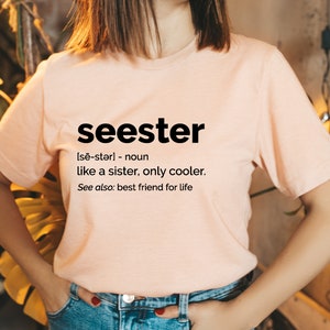 Seester Noun Shirt, Seester Definition Tshirt, Best Sister Gift ,funny ...