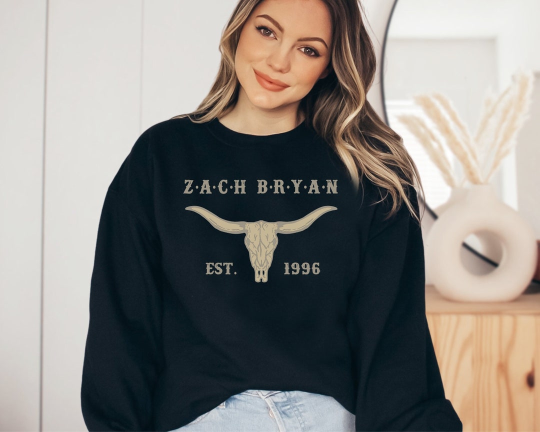 Zach Bryan EST 1996 Sweatshirt, Zach Bryan Bullhead Hoodie, Zach Bryan ...