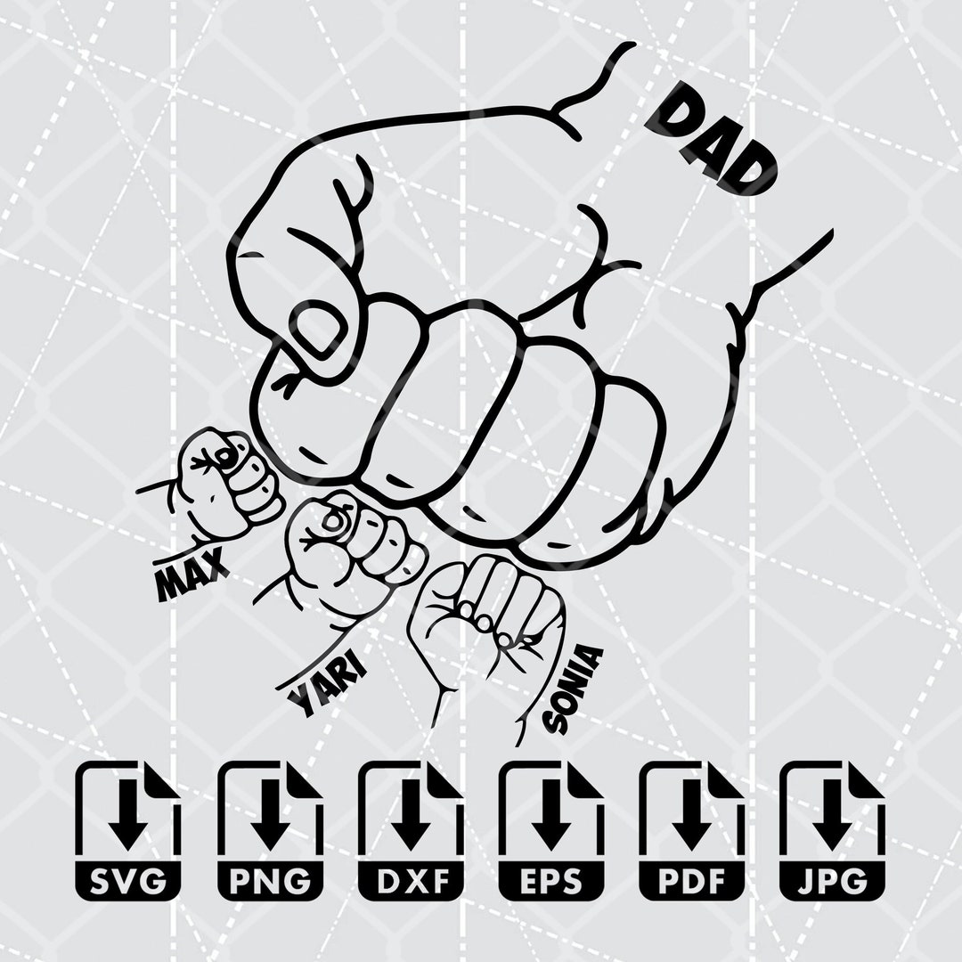Proud Father Family Baby Fist Pump SVG, Png, Eps, Dxf, Pdf, Digital Cut ...