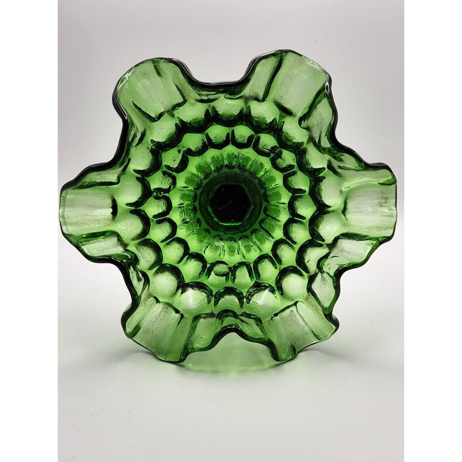Vintage Fenton Green Ruffled Pedestal Candy Compote Dish - Etsy