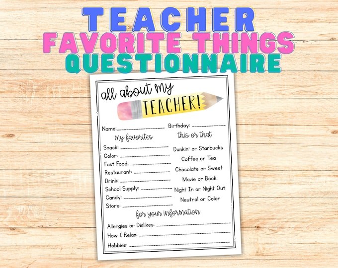 Teacher Appreciation Week Printable, Teacher Survey, Teacher Coloring ...
