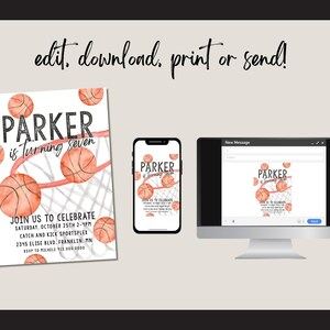 Basketball Birthday Invitation Printable Template Basketball Party ...
