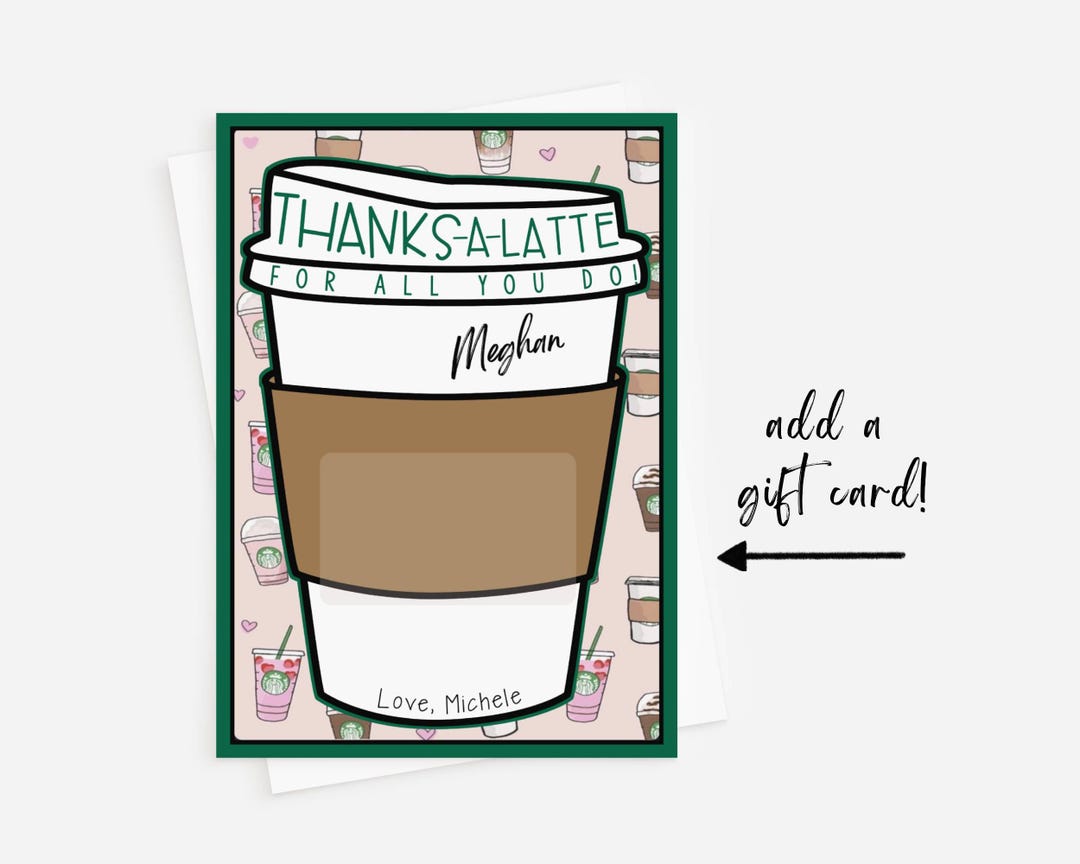 Thank You Starbucks Gift Card Holder Starbucks Thank You Appreciation ...