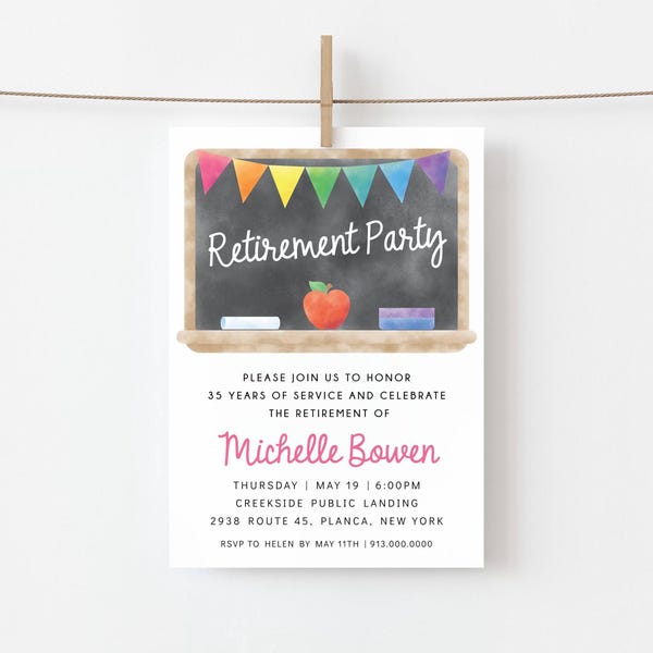 Teacher Retirement Invitation - Etsy