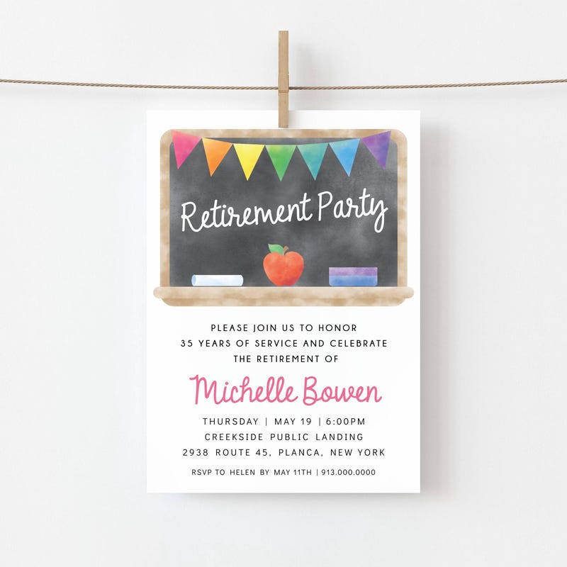 Teacher Retirement Invitation - Etsy