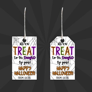 Halloween Teacher Gift Tag Template, Editable Teacher Halloween Gift ...