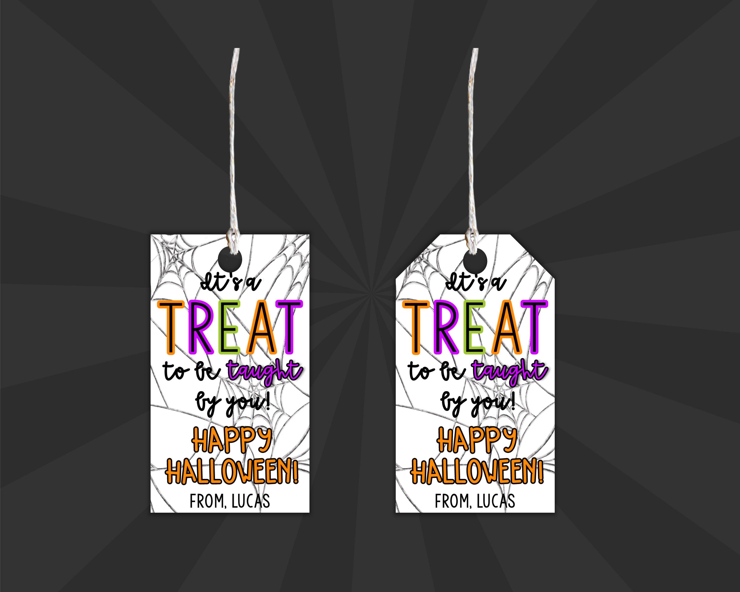 Halloween Teacher Gift Tag Template, Editable Teacher Halloween Gift ...