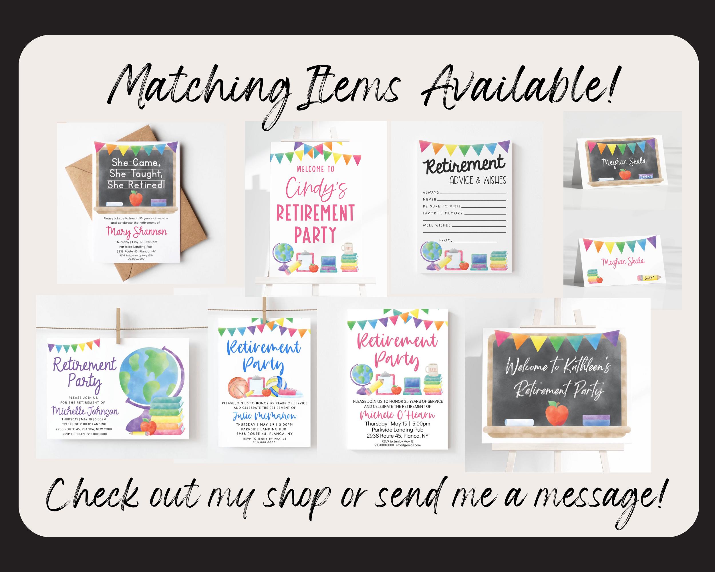 Retirement Advice Cards, Teacher Retirement Printable Template ...