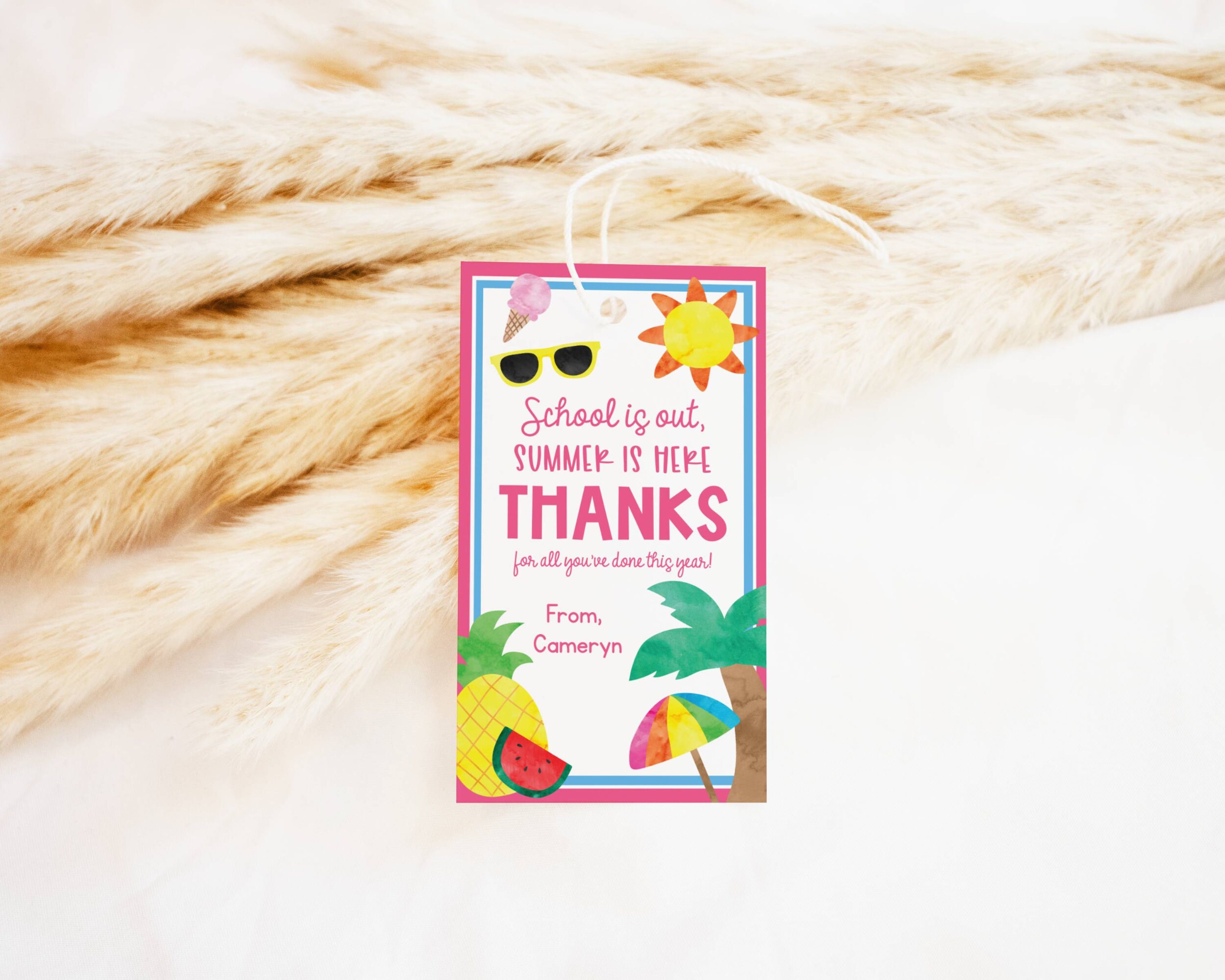 End of Year Teacher Gift Tag Printable Template, Summer End of School ...