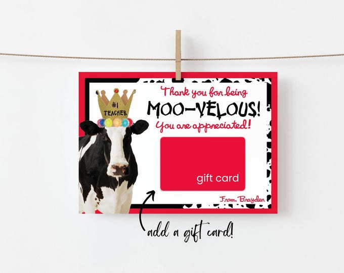 Teacher Appreciation Chick-fil-a Gift Gift Card Holder, Thanks for ...
