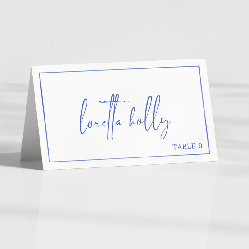 Blue Place Cards - Etsy