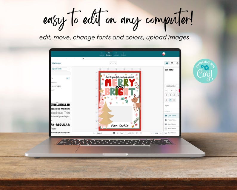 Christmas Gift Card Holder for Teacher Printable Template, Christmas ...