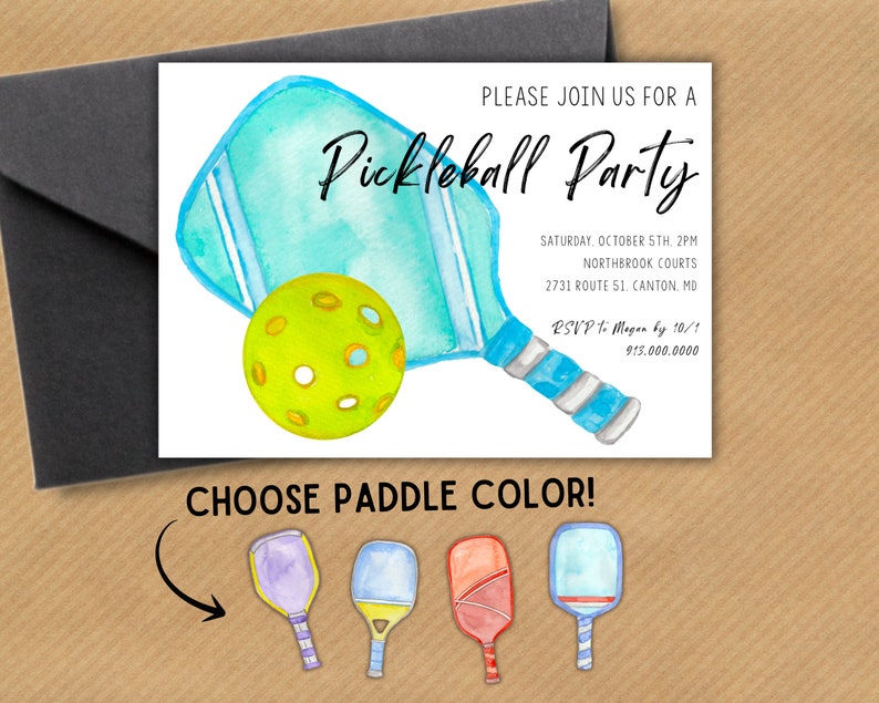 Pickleball Party Invitation Printable Template, Editable Instant ...