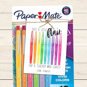 Teacher Appreciation Flair Pens Printable Gift Tag Printable Flair Pens ...
