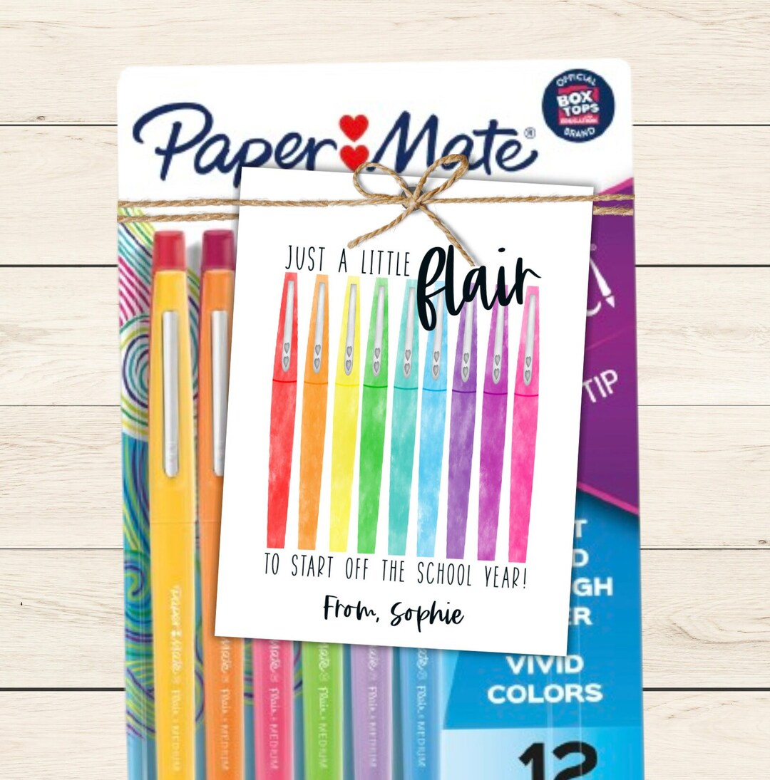 1st Day of School Teacher Gift Tag Printable Flair Pen Back to School ...
