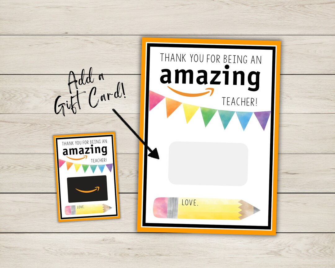 Teacher Appreciation Amazon Gift Card Teacher Gift Card Template Amazon ...