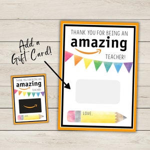 Teacher Appreciation Amazon Gift Card Teacher Gift Card Template Amazon ...