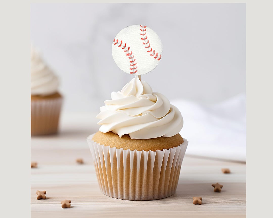 Baseball Cupcake Toppers Baseball Birthday Party Printable Instant ...
