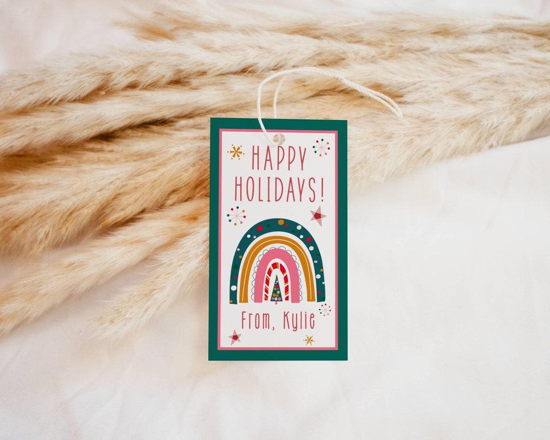 Christmas Gift Tag Printable Template Boho Holiday Christmas Hang Tag ...