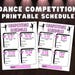 Dance Competition Printable Schedule Template Dance Competition Details ...